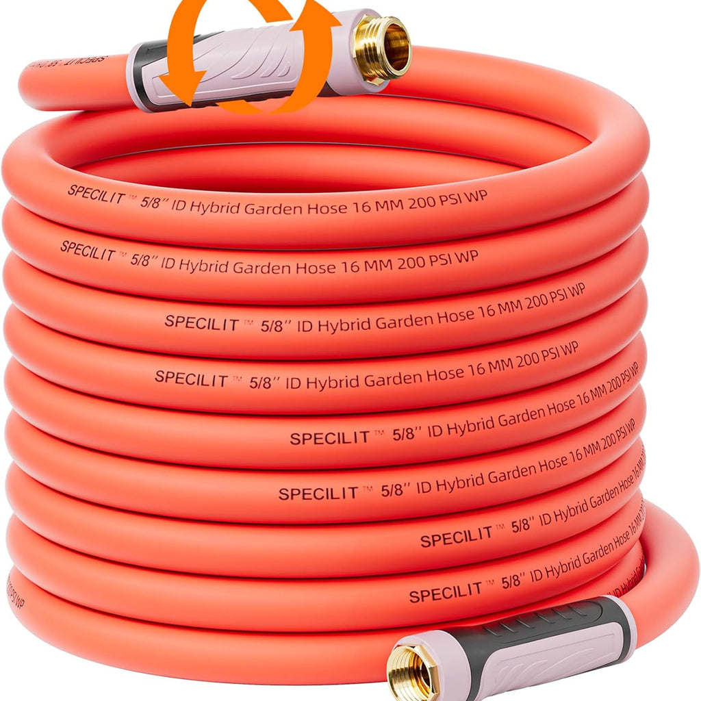 5/8" Rubber Heavy Duty Garden Hose with 360° Rotating Grip, No Kink, A ...