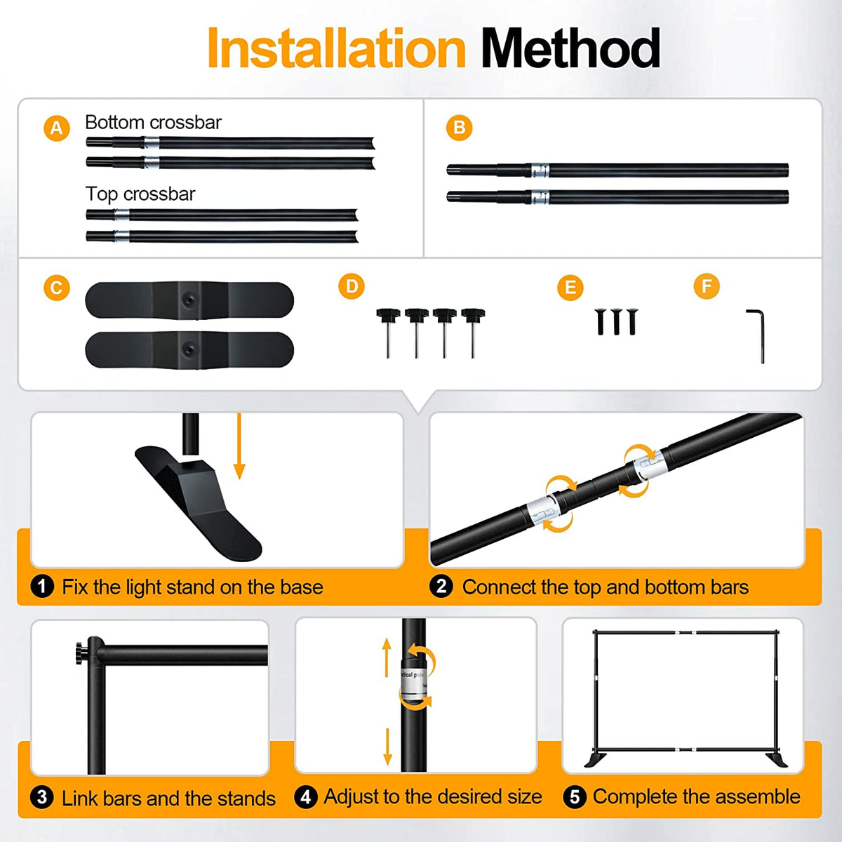 Banner Stand, 8x8 /10x8 / 10x10 ft – EMART®| Expert on Backdrop Stand